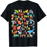 Amazon.com: Alphabet Animal ABCs Learning Shirt for boys, girls, adults ...