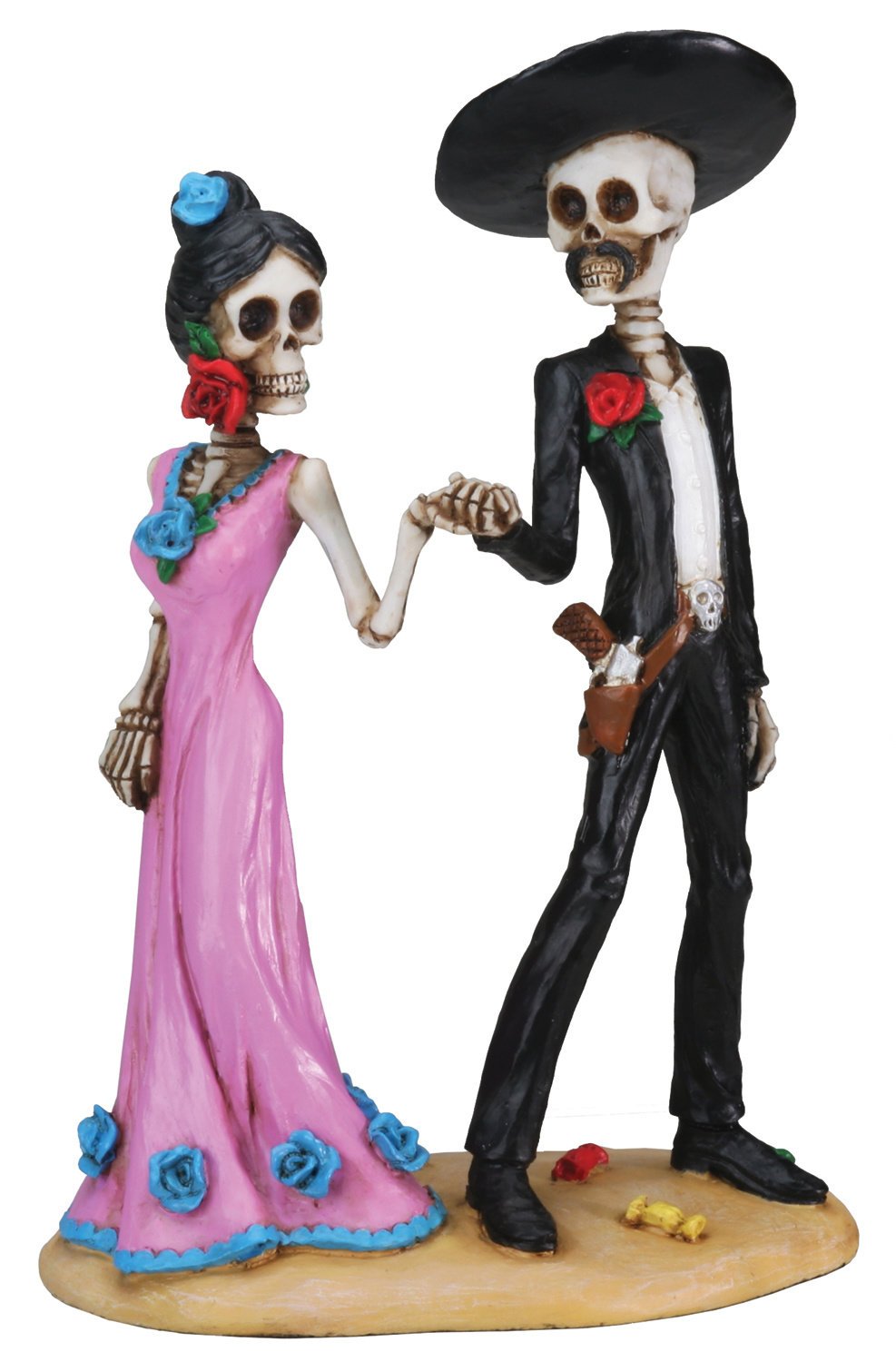 Buy Day of The Dead Skeleton Couple Holding Hands Figurine Online at ...