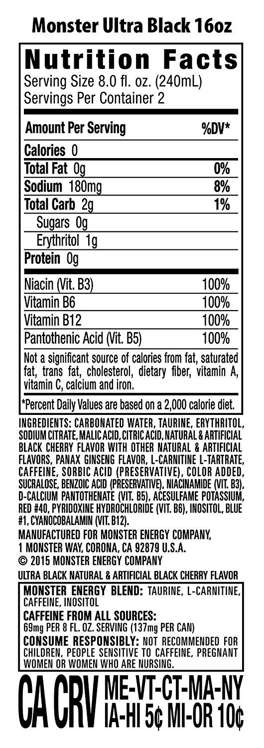Monster Energy Ultra Zero Sugar Energy Drinks 16 Ounce Cans (Variety ...