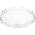 Amazon.com: Artmaze Clear Sturdy Acrylic Round Tray with Handles,Spill ...