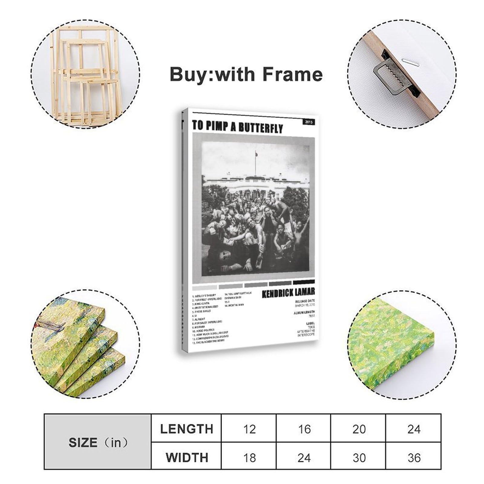 Liwaed Kendrick Lamar Music Poster To Pimp A Butterfly Canvas Poster ...