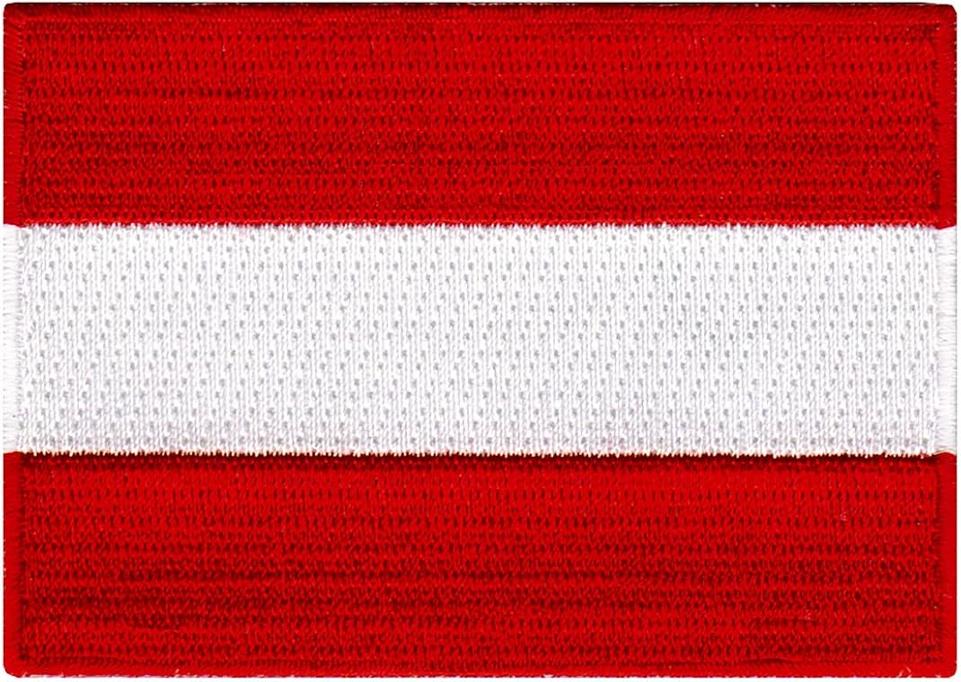 Amazon.com: Austria Flag Embroidered Patch Austrian Iron-On National Emblem: Clothing