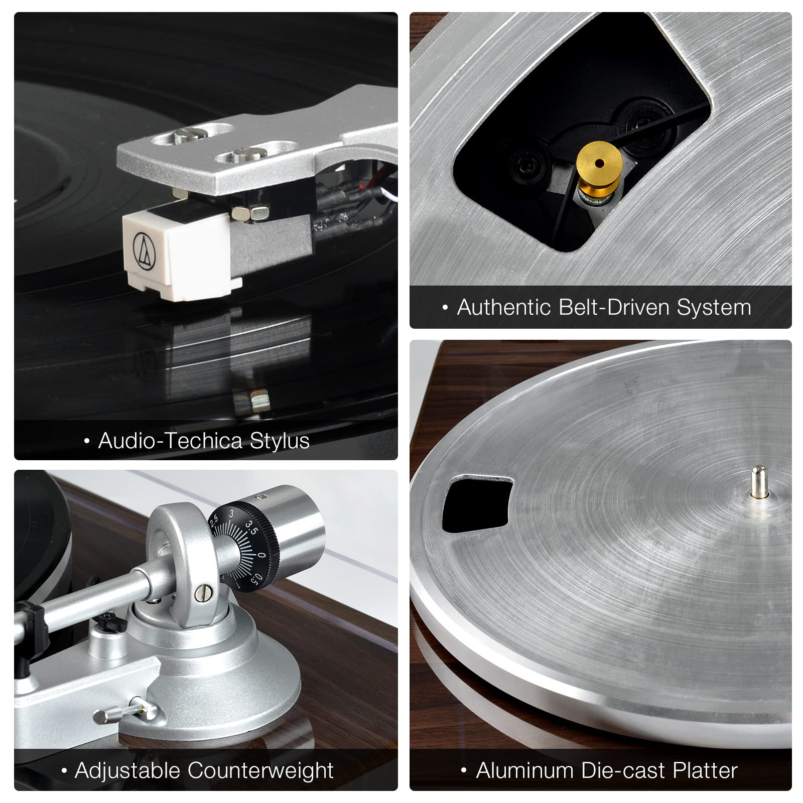 Mua Turntables Belt-Drive Record Player with Wireless Output ...
