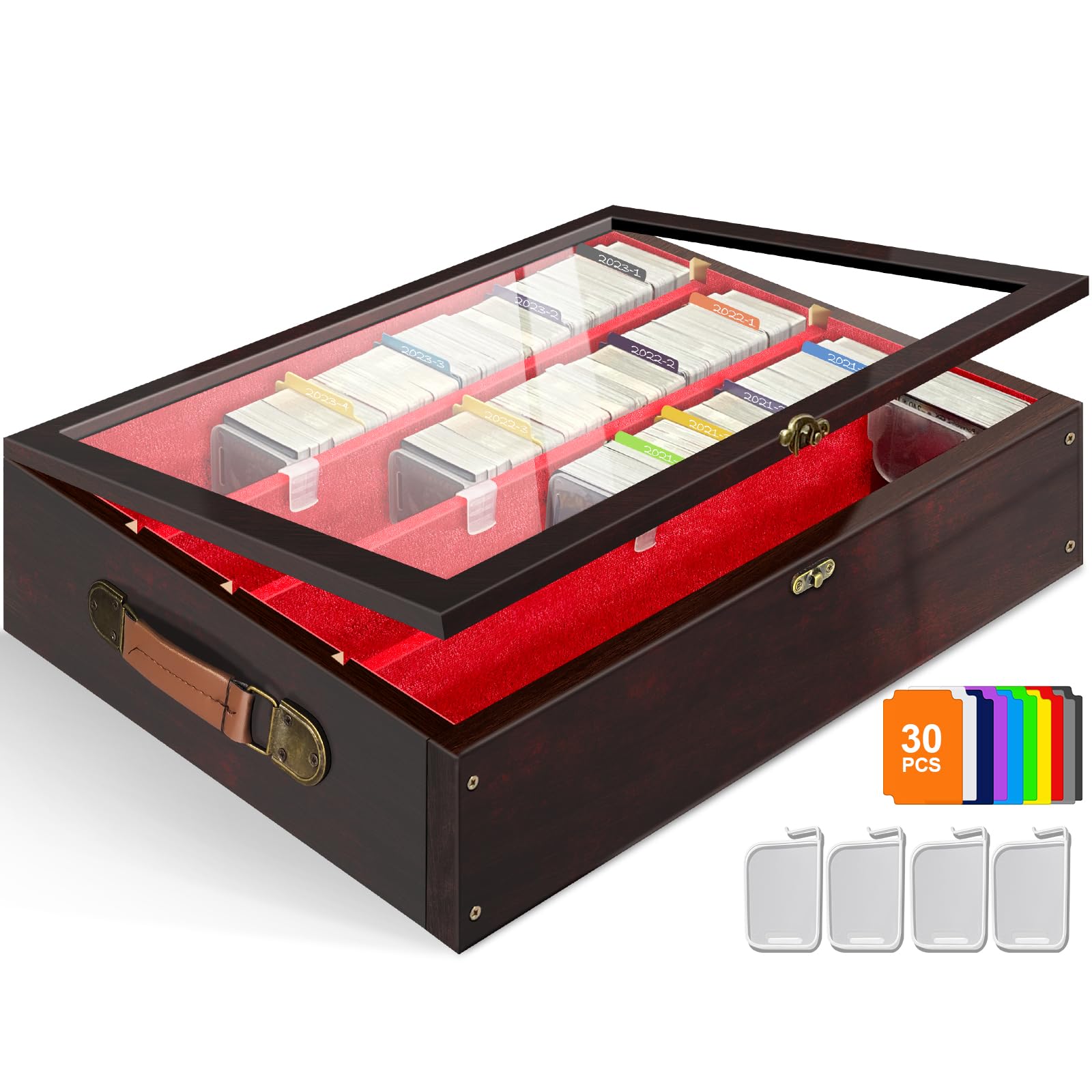 Joehea Card Storage Box for Trading Cards 7200+, Wooden Card Deck Case ...