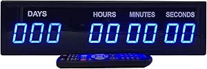 Amazon.com: Blue 1.8" 9Digits Large LED Countdown Count Up Days Clock ...