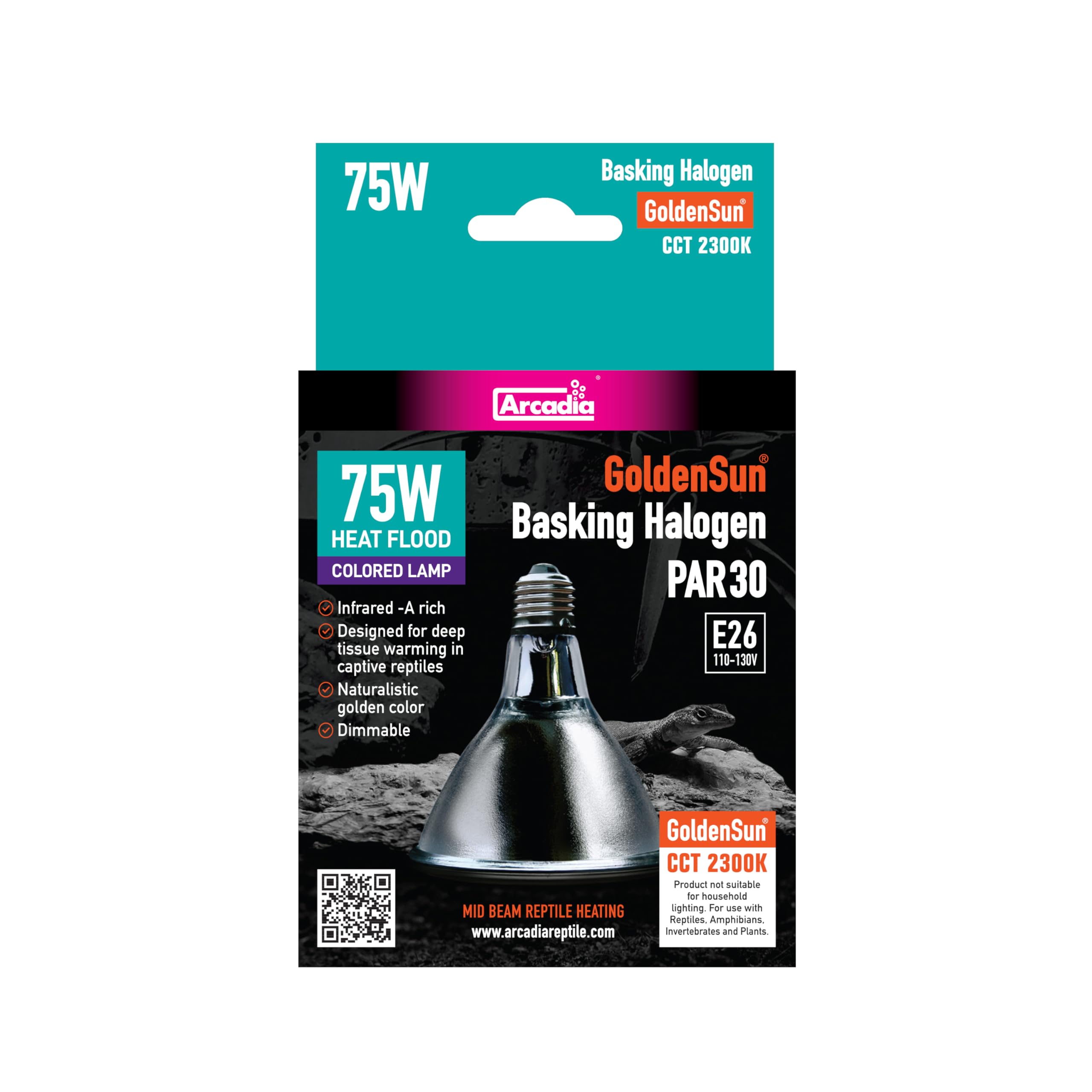 Arcadia Golden Sun Basking Halogen Lamp-75 Watt for sale | Las Vegas ...