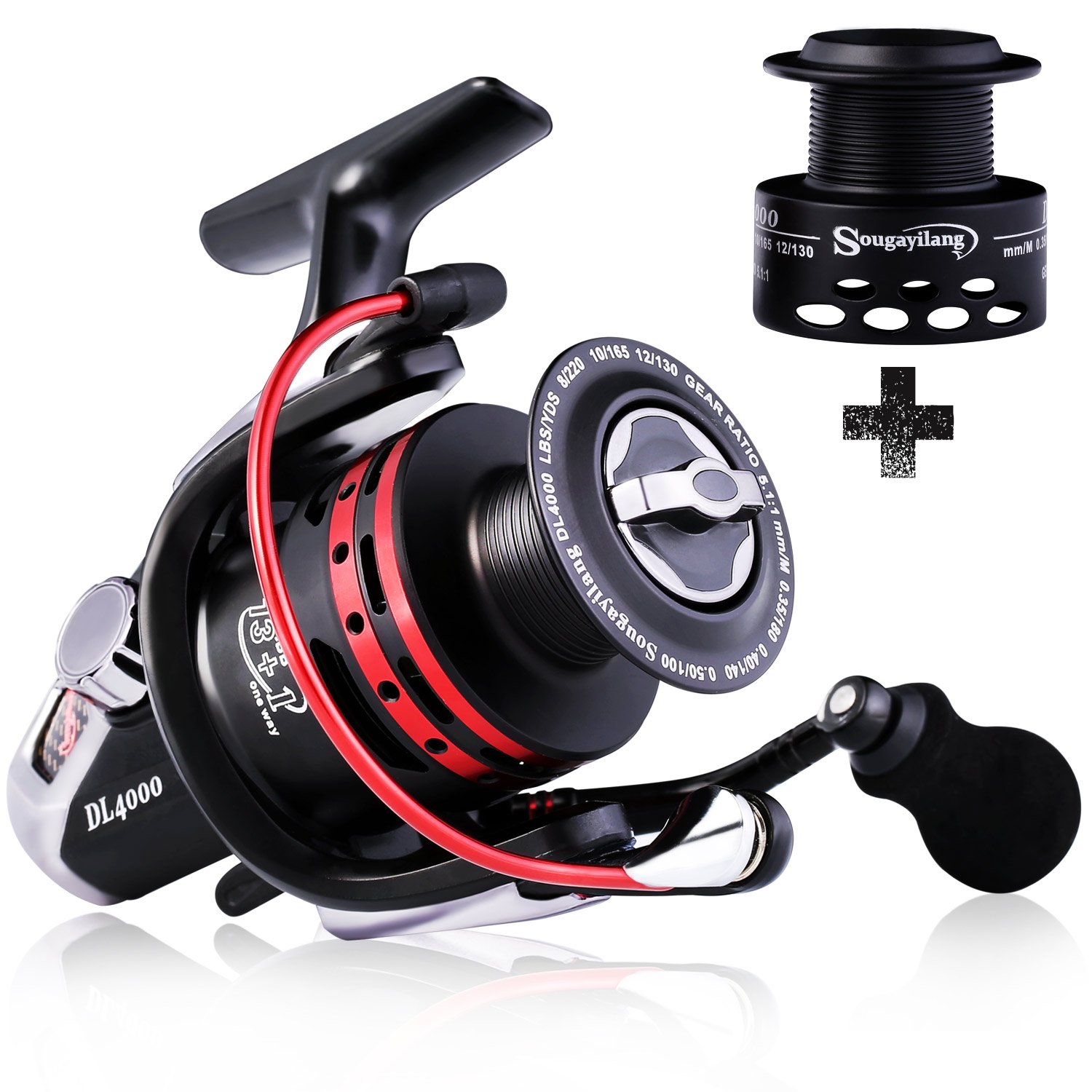 Sougayilang Fishing Reels Powerful 13+1BB Spinning Reels Ultra Smooth ...