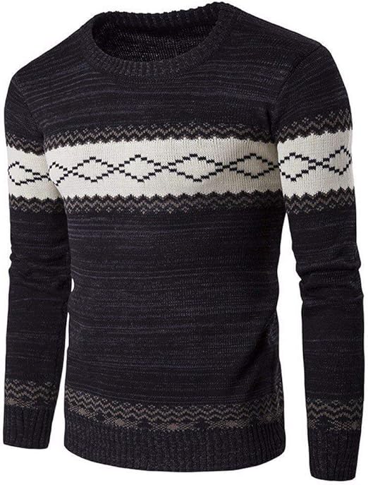 Mieuid Hommes Chandail Tricoté Chandail Élégant De La Mode D'Impression ...