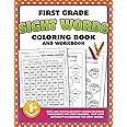 First Grade Sight Words Coloring Book and Workbook: 55 Commonly Used ...
