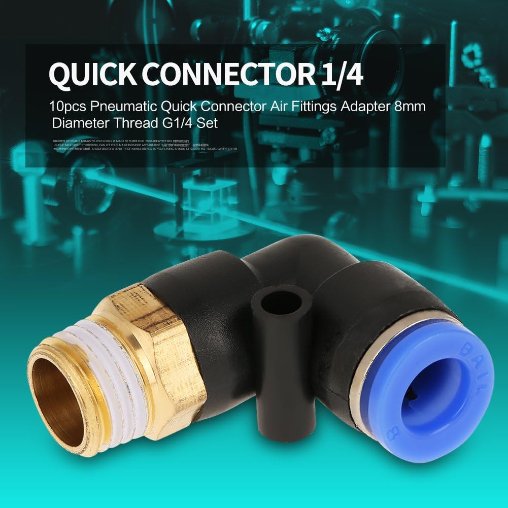 Push in Joint Pneumatic Connector 8mm x 1/4″ PT Male Thread Quick ...