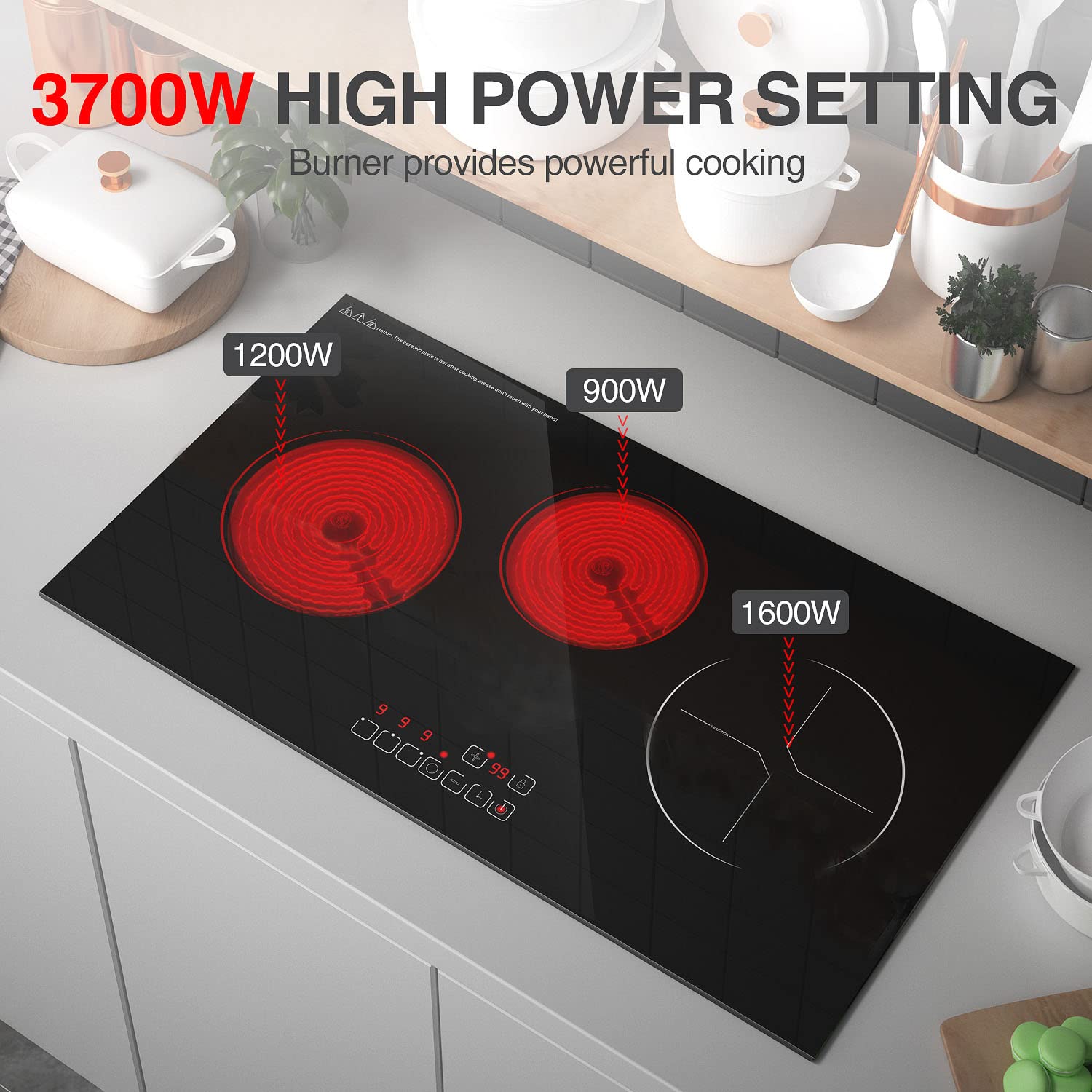 Mua ANHANE Electric Cooktop 3 Burners Induction Cooktop,Plug in ...