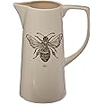 Amazon.com | Creative Co-Op White Ceramic Pitcher with Bee Image ...
