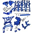 Amazon.com: RCMYou Upgrades Part for 1/10 Slash 2WD,Alloy Front Rear Suspension Arm,Caster Block ...