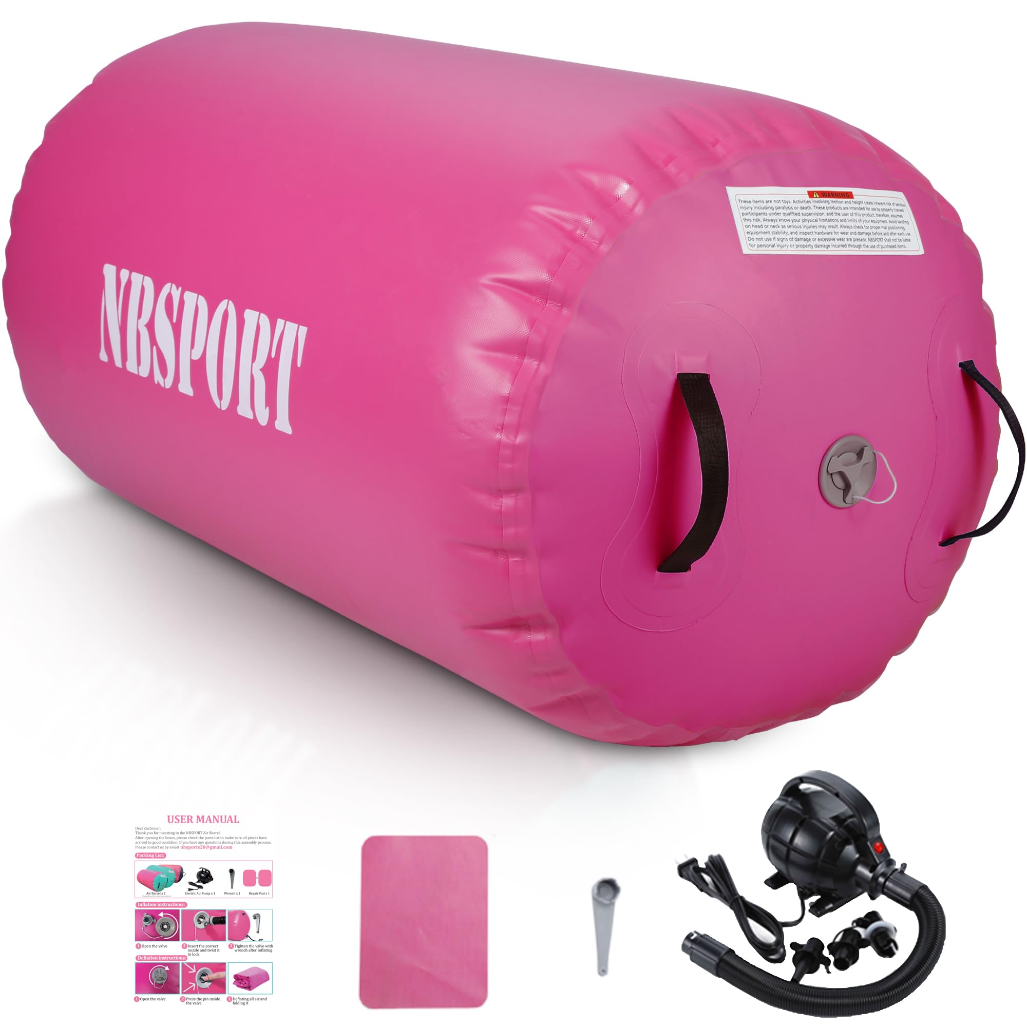 NBSPORT Air Barrel - Air Roller Gymnastics Barrel, Air Mat Tumble Track ...