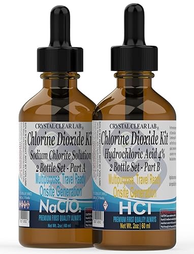 Crystal Clear Lab Chlorine Dioxide Kit - 4oz HCL Solution, Precision ...