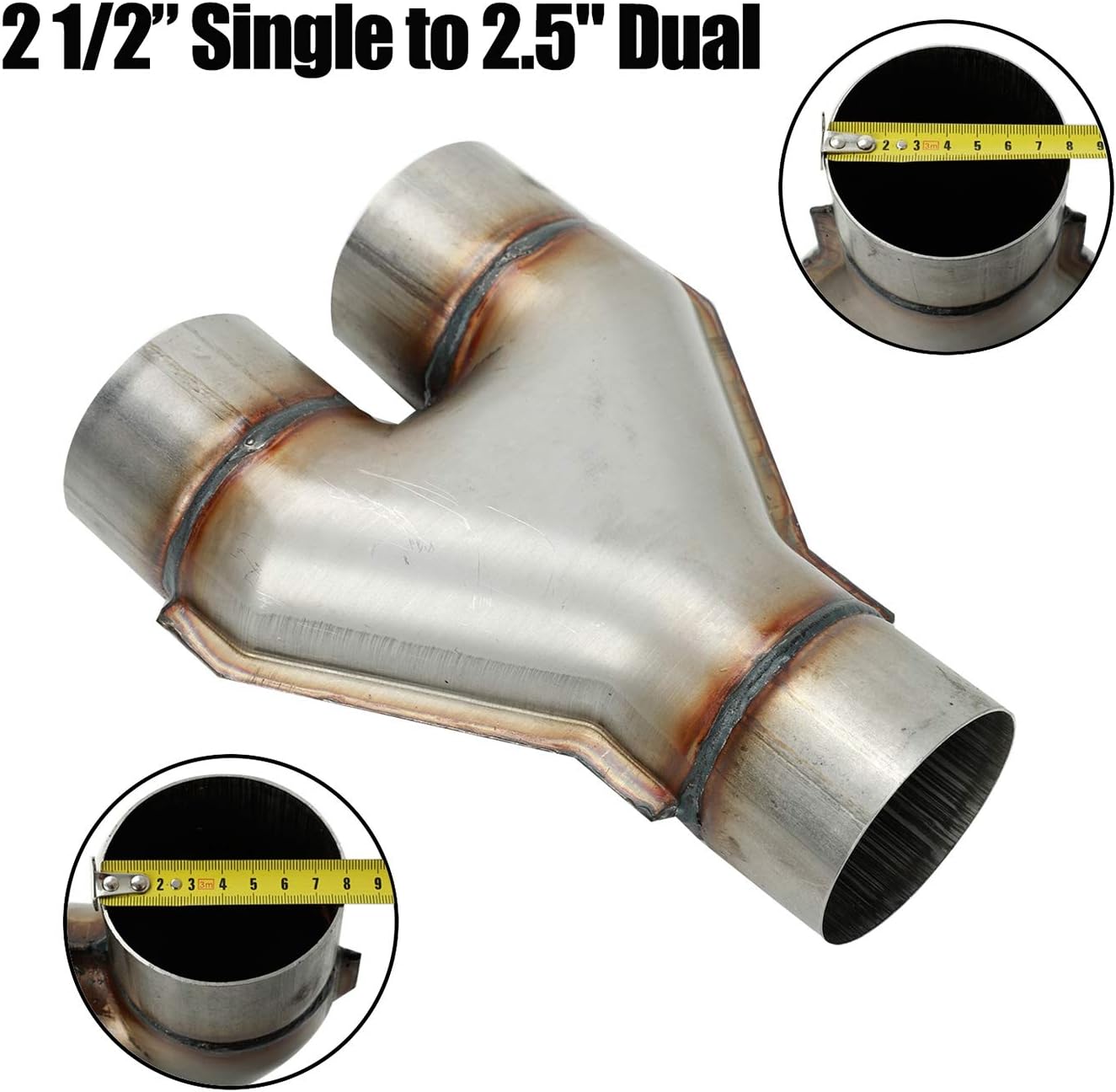 Amazon.com: LucaSng T409 Stainless Steel Y Pipe 2.5" Single to 2 1/2 ...