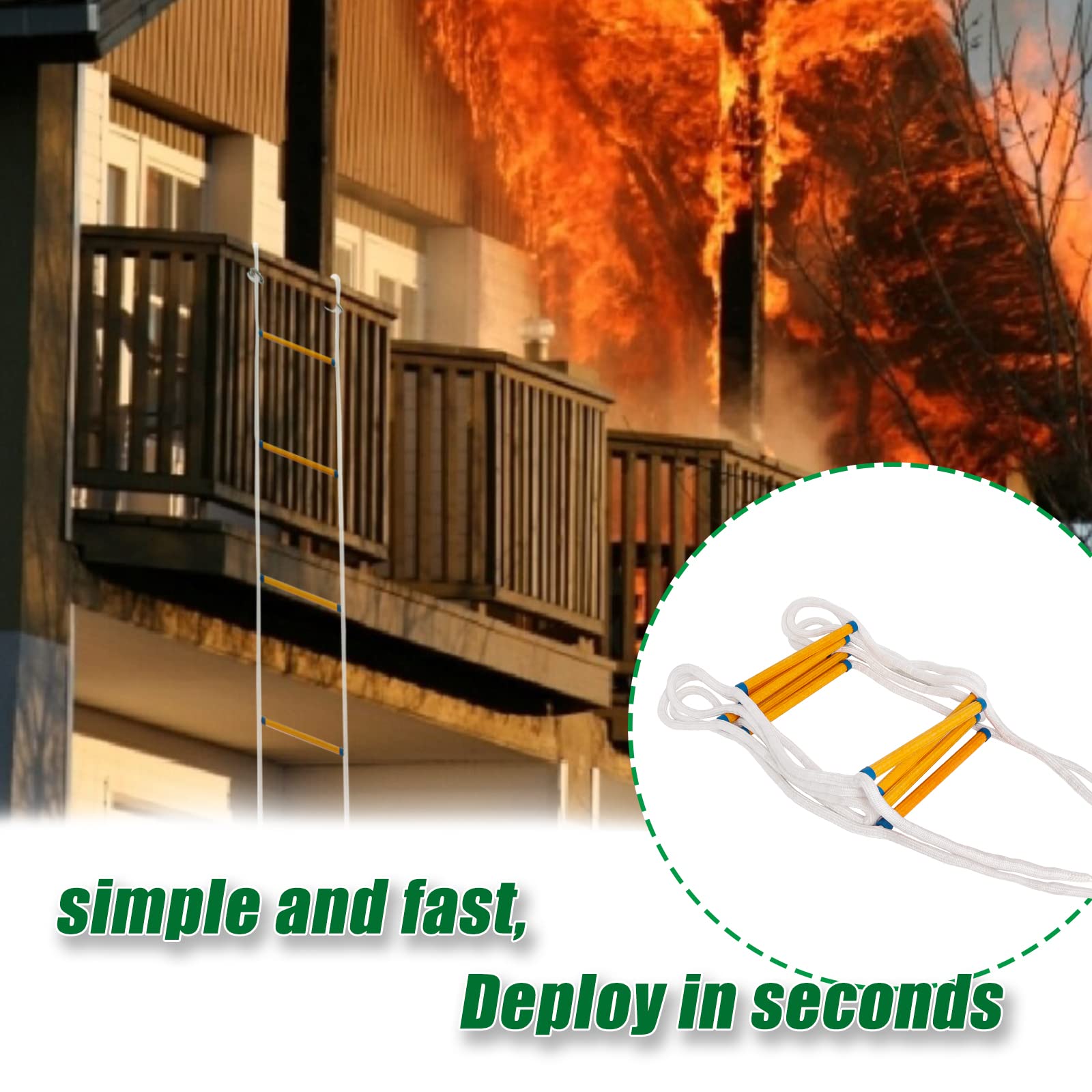 Mua Fire Escape Ladder, 8 FT Portable Emergency Ladder, Climbing Rescue ...