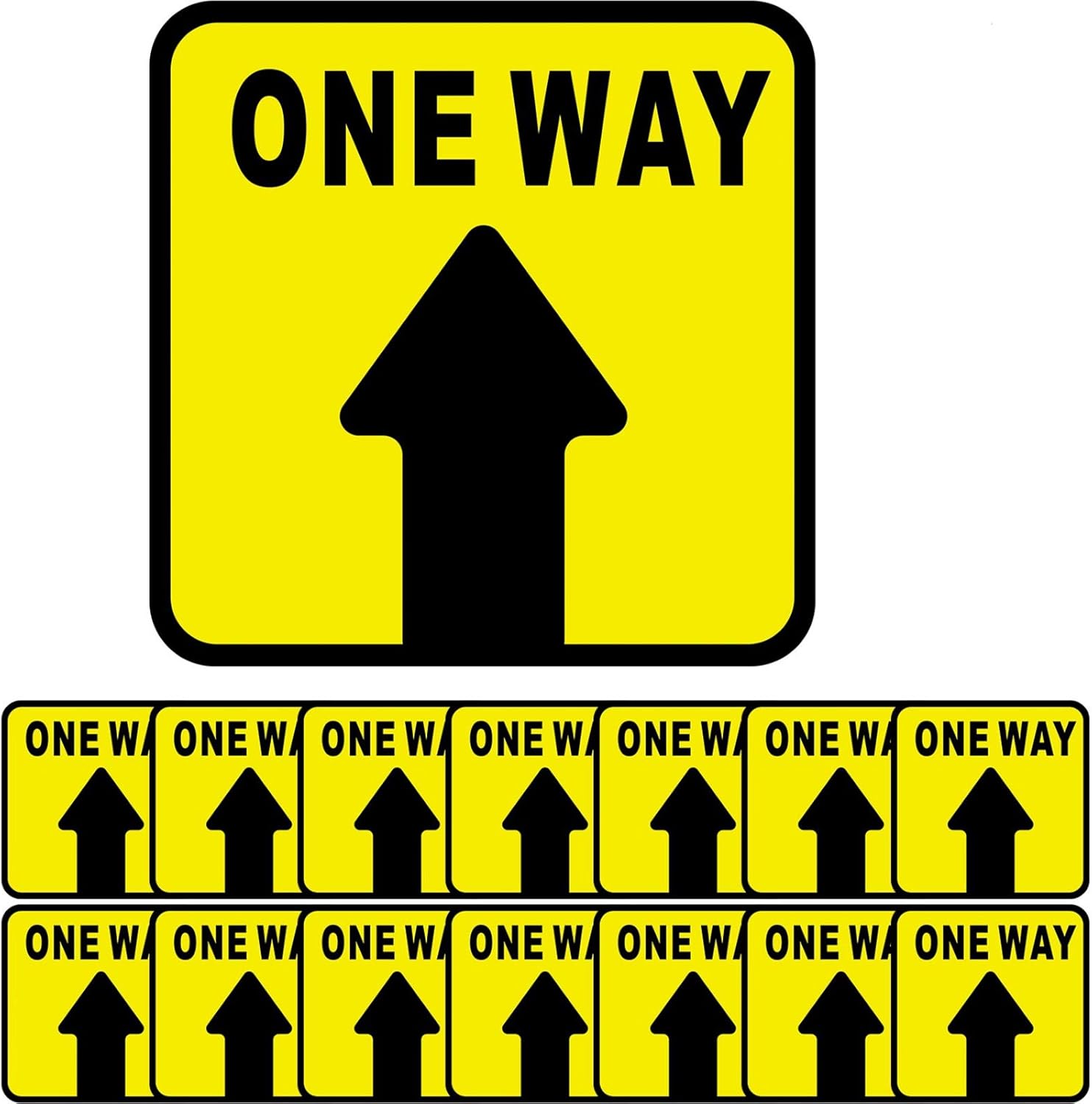 15 Pieces One Way Sticker Sign, Social Distance Directional Floor Decal ...