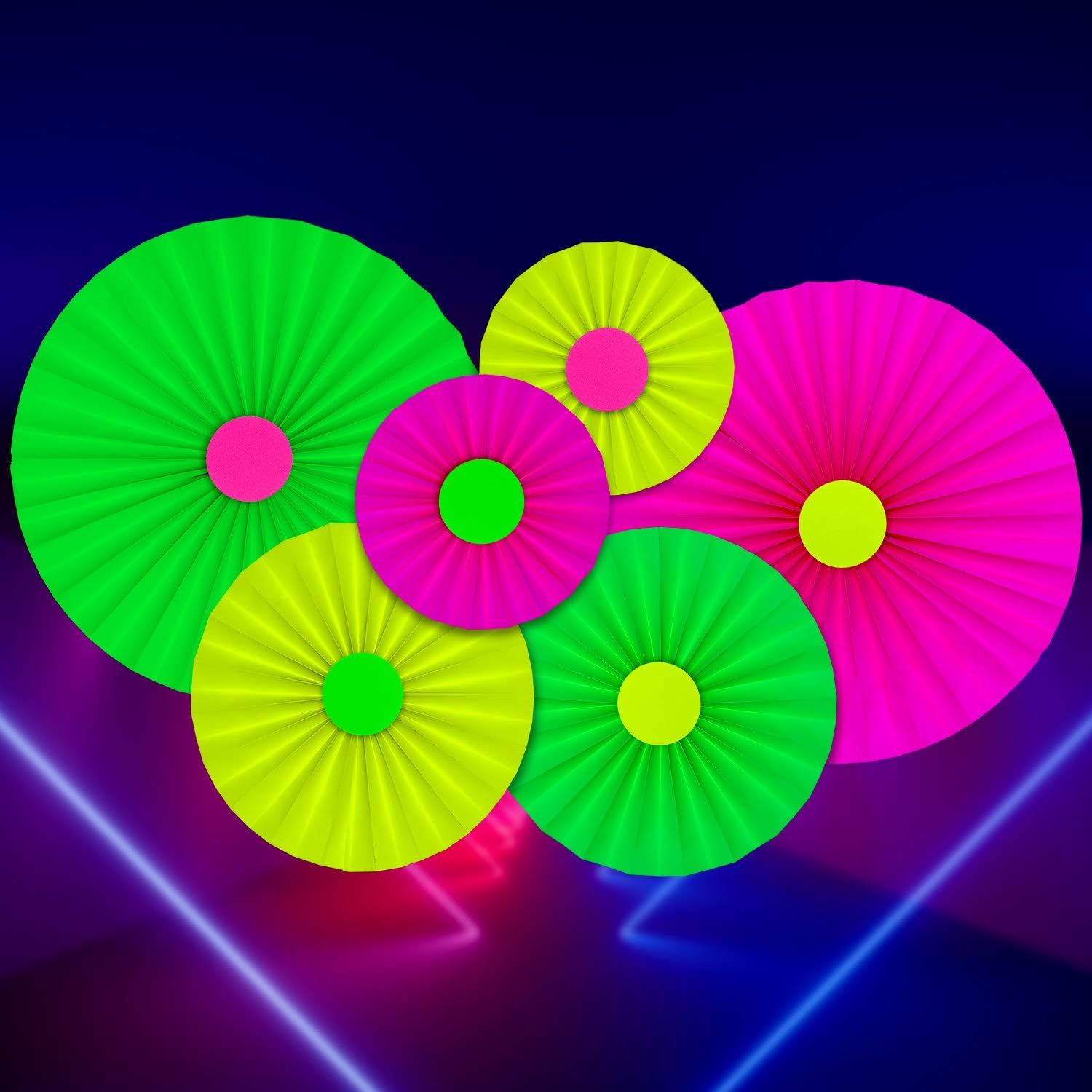 Amazon.com: Glow Party Neon Party Supplies, Fluorescent Hanging Paper ...