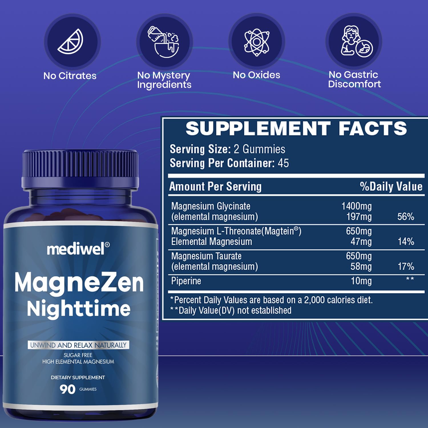Mua MagneZen High-Potency Magnesium Complex Gummies — 2700mg Complex ...