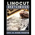 Amazon.com: LINOCUT SKETCHBOOK With Guided Prompts: BONUS Tracing ...