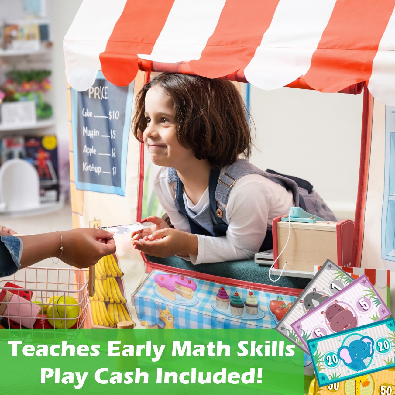 Mua Grocery Store for Pretend Play With Cash - 2 Minute Setup - Kids ...