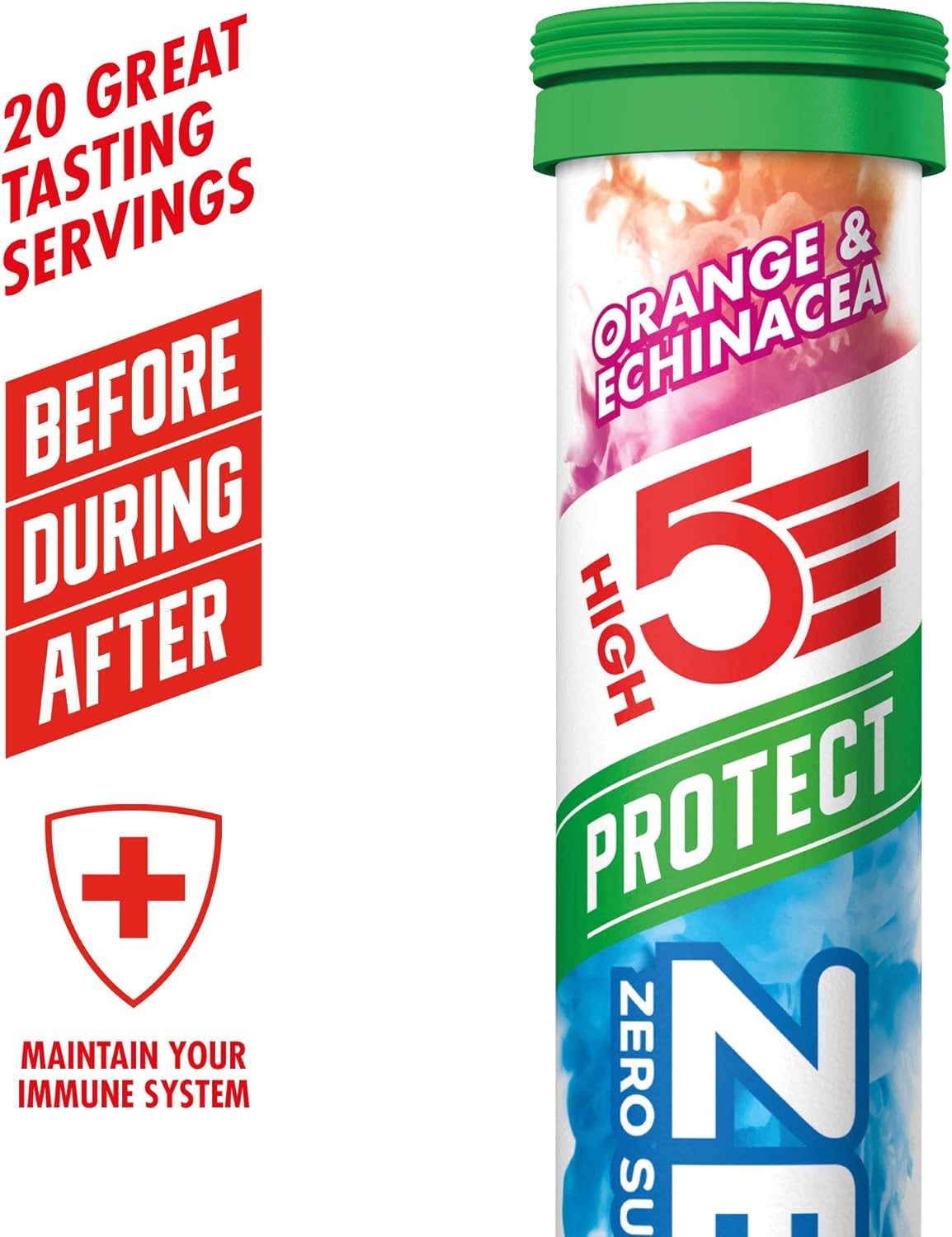 HIGH5 Zero Protect Immune Booster Electrolyte Hydration Tablets Added VIT C & D (Orange ...