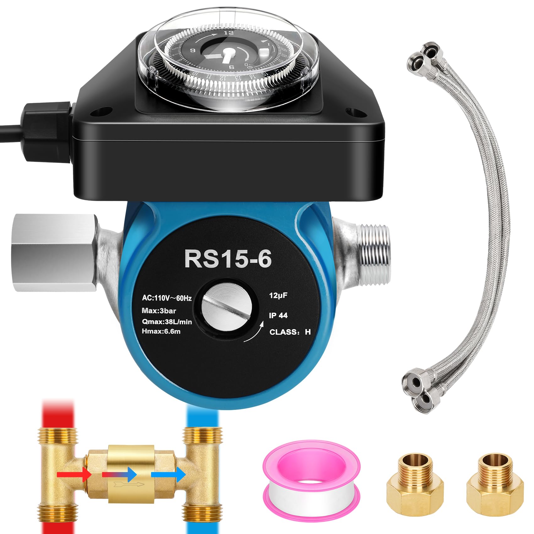 Instant Hot Water Recirculating Pump Kit with 100% Pure Brass Sensor ...
