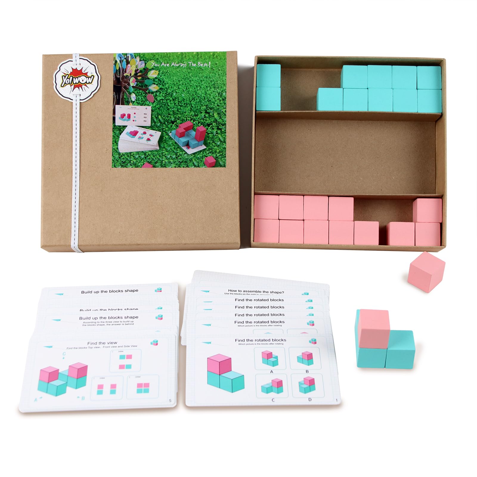 Yo Wow Educational Wooden Building Blocks Spatial Thinking Training