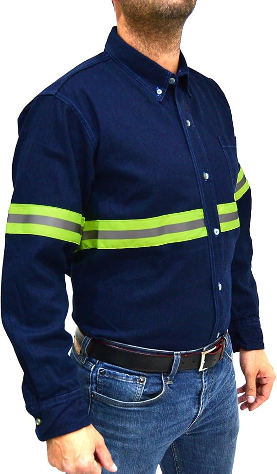 BONANZA Camisa De Mezclilla Trabajo Industrial Uso Rudo Reflejante ...