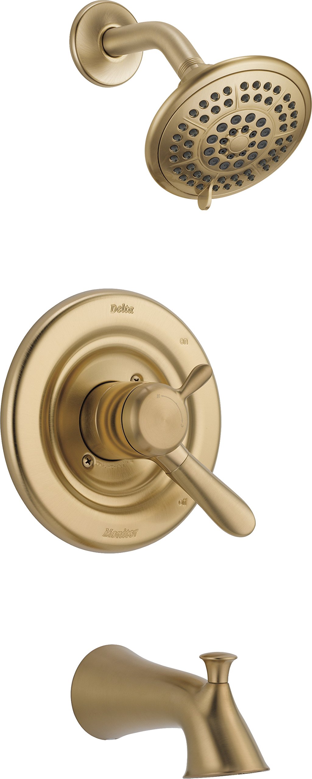 Delta Lahara 17 Series Dual-Function Shower Faucet Set, Brushed Gold ...