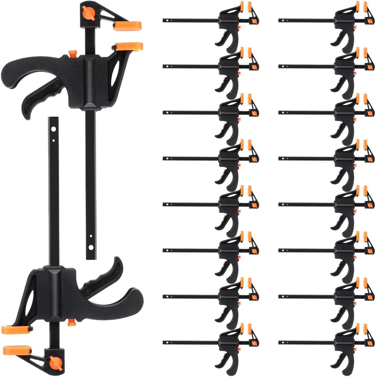 Lasnten 18 Pcs 4 Inch Bar Clamps for Woodworking Grip Craft Mini Clamps ...