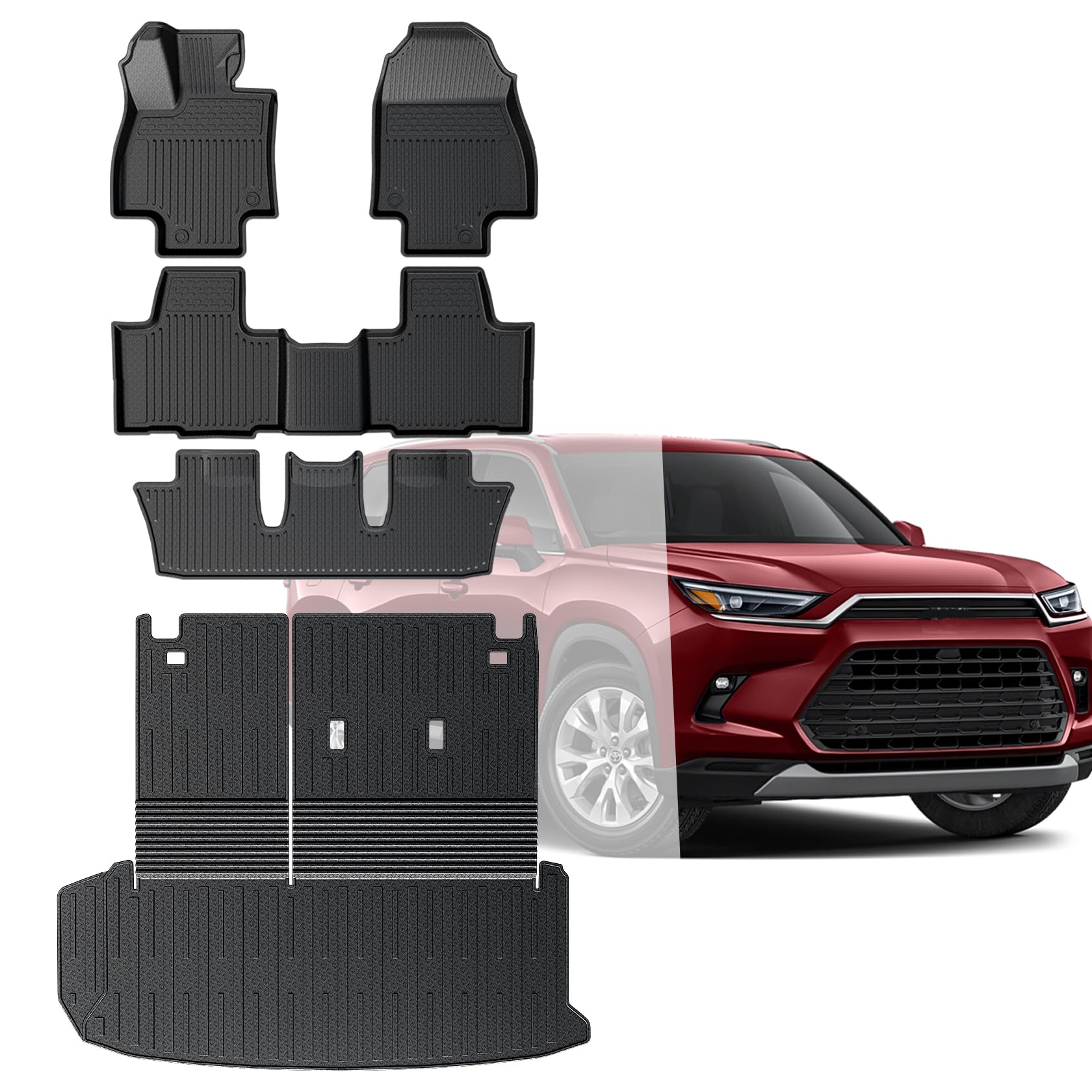 HOUCLEMIC Floor Mats for Grand Highlander Accessories, Cargo Liner with ...