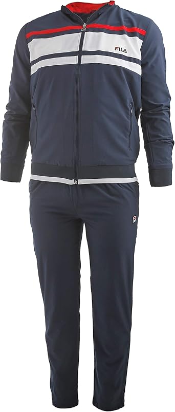 Fila Mens Theo Tracksuit Dark Blue White S Outerwear S: Amazon.co.uk ...