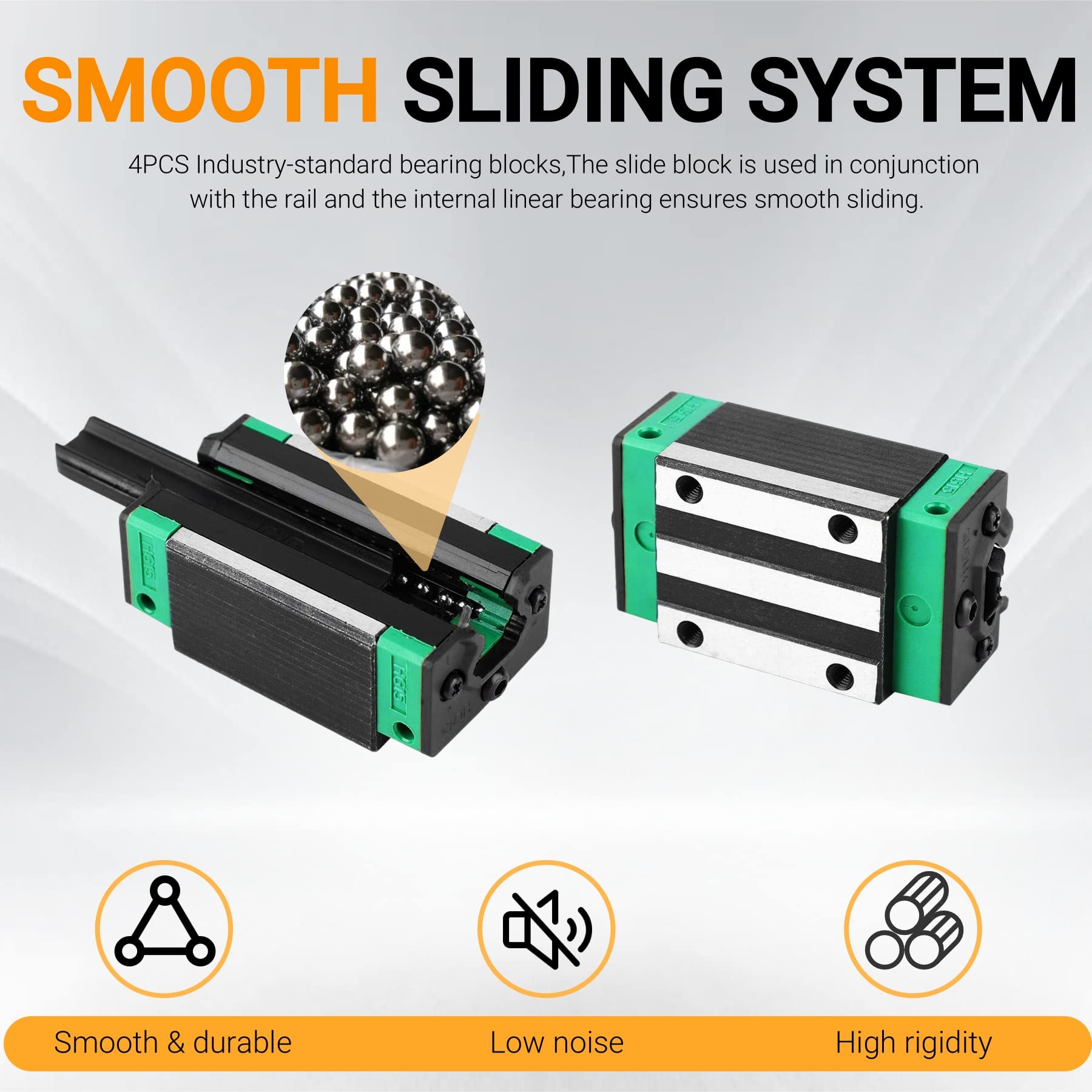 Mua ANWOKIT Linear Guide Rail kit 2Pcs HGR20-2000mm Linear Slide Rails with HGH20CA Carriage ...