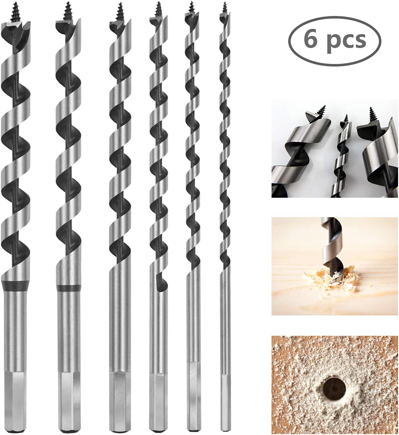 flintronic Auger Bit, Set of 6-Piece Hex Drill Bits 230mm Set of Drill ...