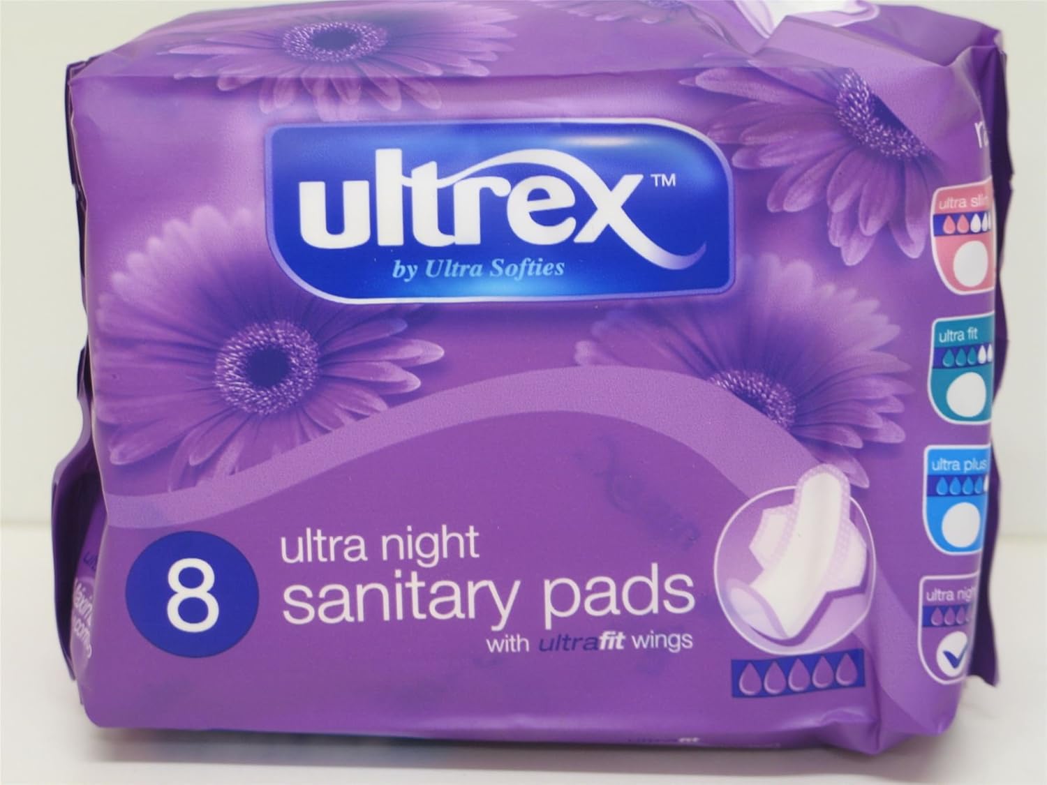 12 X PACKS ULTREX ULTRA NIGHT SANITARY PADS WITH WINGS by Ultrex ...