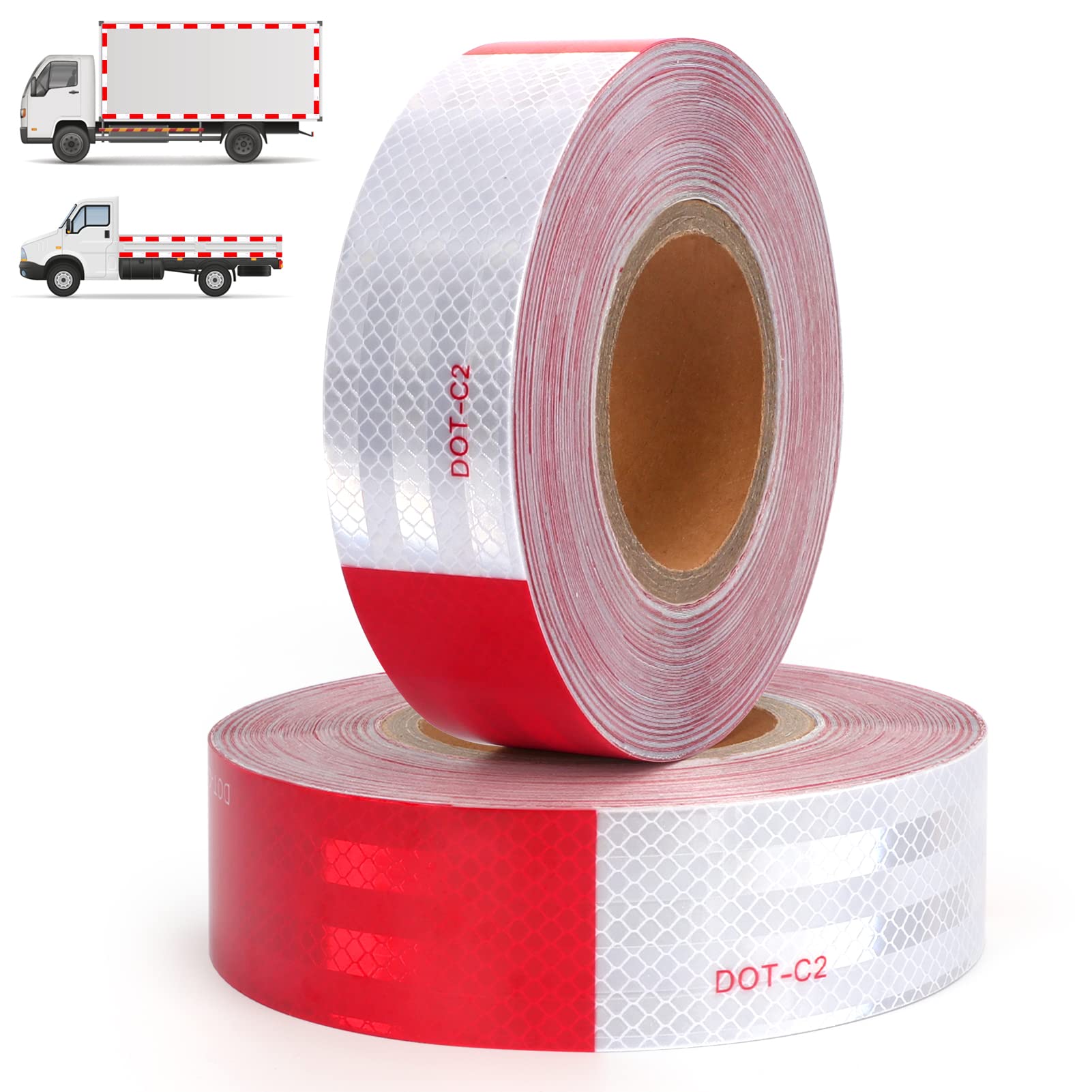 Muranana 200ft DOT-C2 Red Reflective Tape Caution Tape, White Red ...