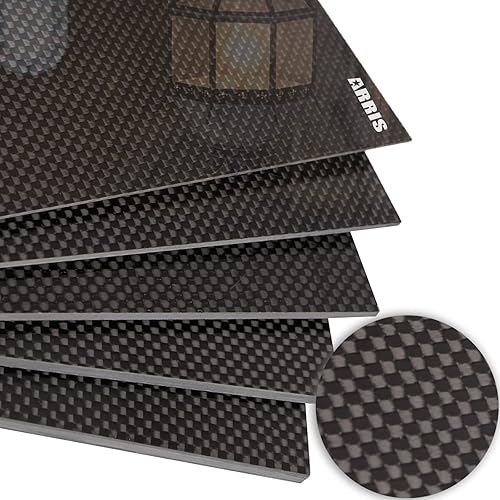 ARRIS 100 X 250 X 1.0MM Carbon Fiber Sheet, Available in 0.5MM 1.5MM 2.0MM 2.5MM 3.0MM 3.5MM 4 ...