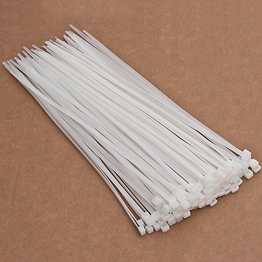 1000 x Kabelbinder Weiß 4,8 x 300 mm Tragkraft 22,2 kg nicht lösbar ...