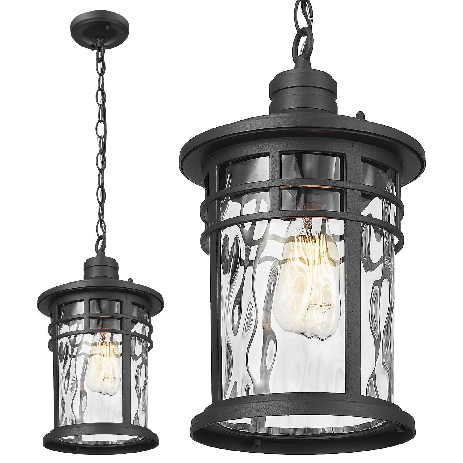 Darkaway Large Outdoor Pendant Lights for Porch, 15inch Outdoor ...