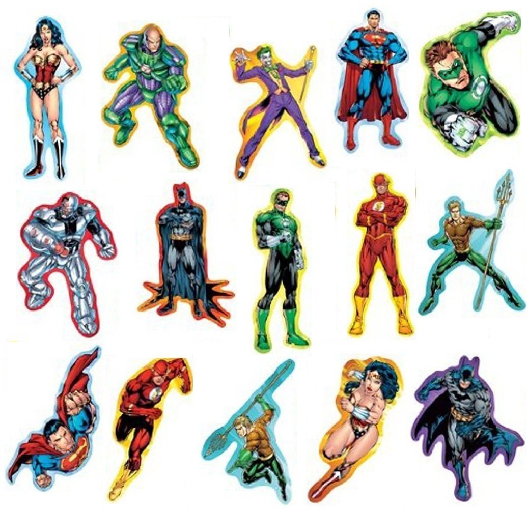 Buy 15 DC Comics Justice League Superheroes Stickers Batman Superman ...