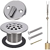 Enhon Universal Bath Tub Drain Linkage Assembly with Trip Lever and Strainer Done Cove, Bathtub ...