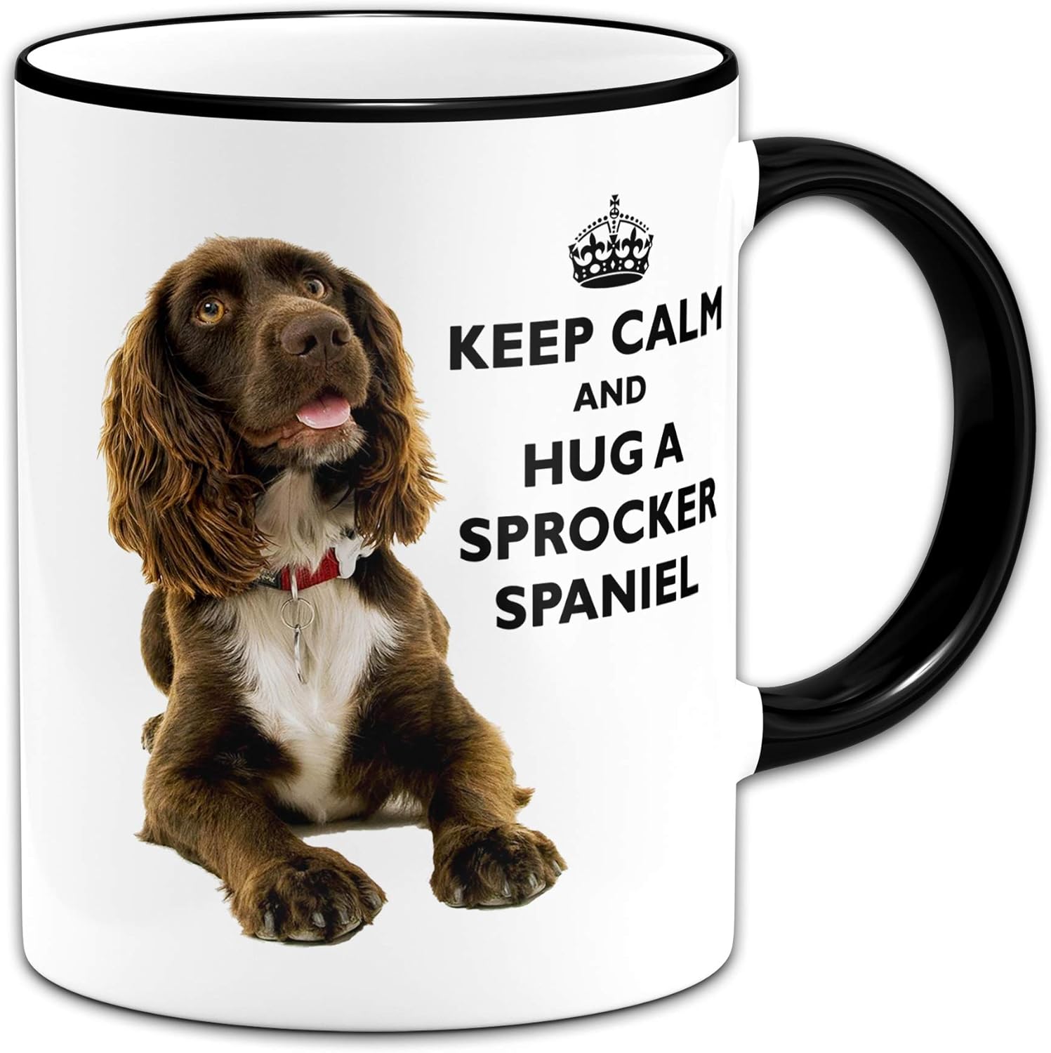 Keep Calm and Hug A Sprocker Spaniel (Chocolate) - Gift Mug + Black ...