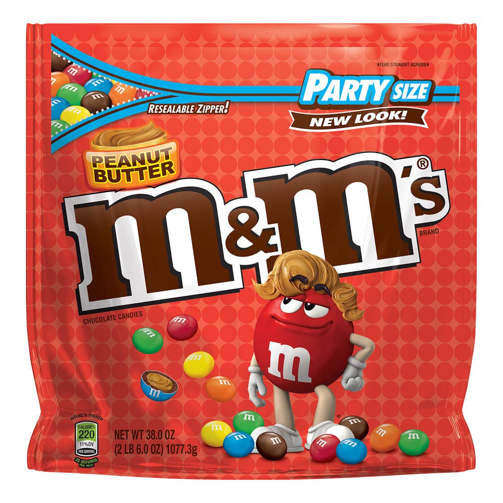 Amazon.com : M&M'S Peanut Chocolate Candy Party Size 42-Ounce Bag ...