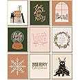 Amazon.com: AnyDesign 9Pcs Christmas Boho Wall Art Prints Merry ...