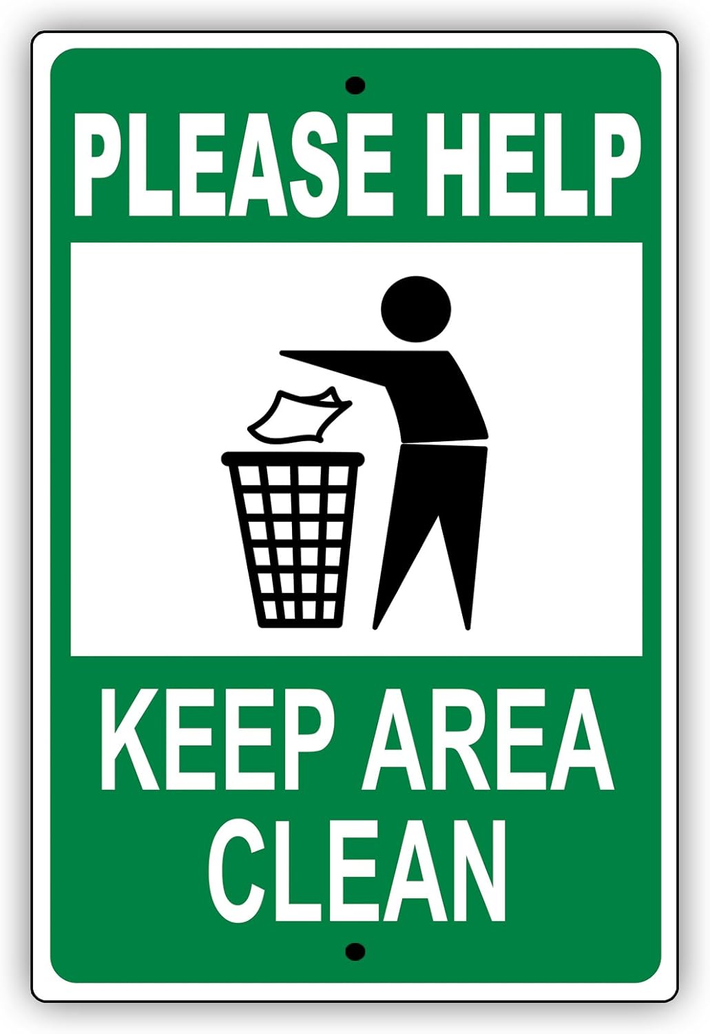 Amazon.com: Please Help Keep The Area Clean Aluminum Metal Sign Made in ...