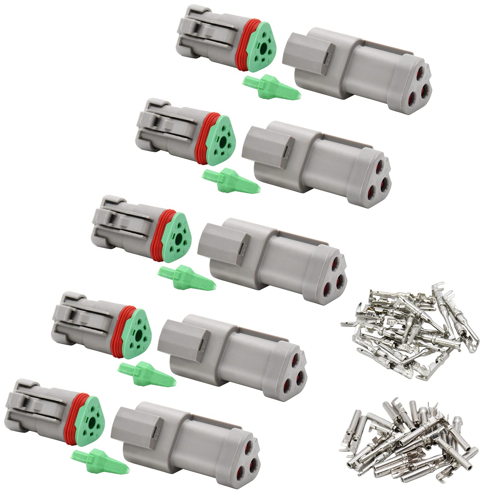 Mua 5 Kit 3 Pin Way Deutsch DT Series Connector, 16-20 AWG Waterproof ...