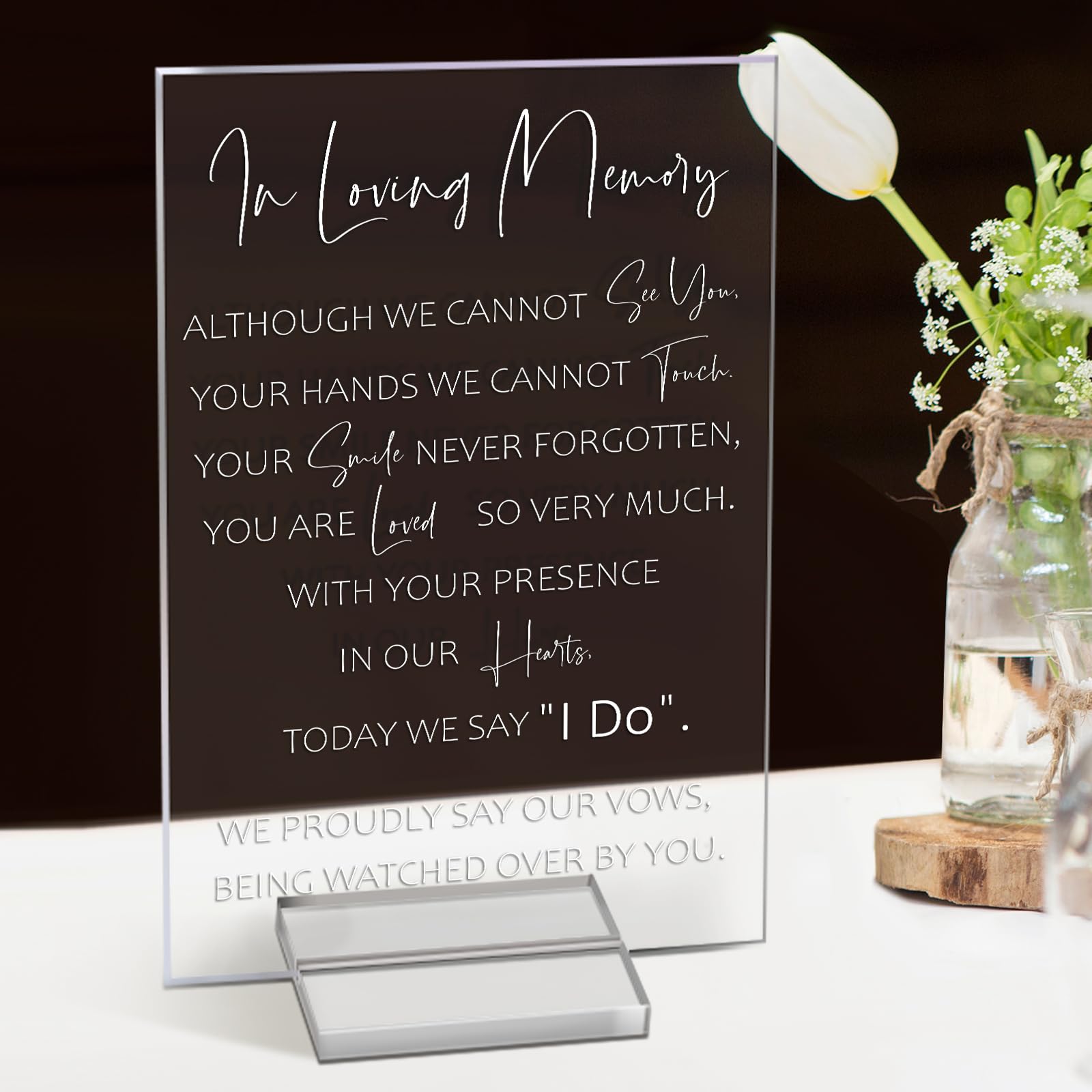 Chunful in Loving Memory Wedding Sign Acrylic Memorial Table Sign for ...