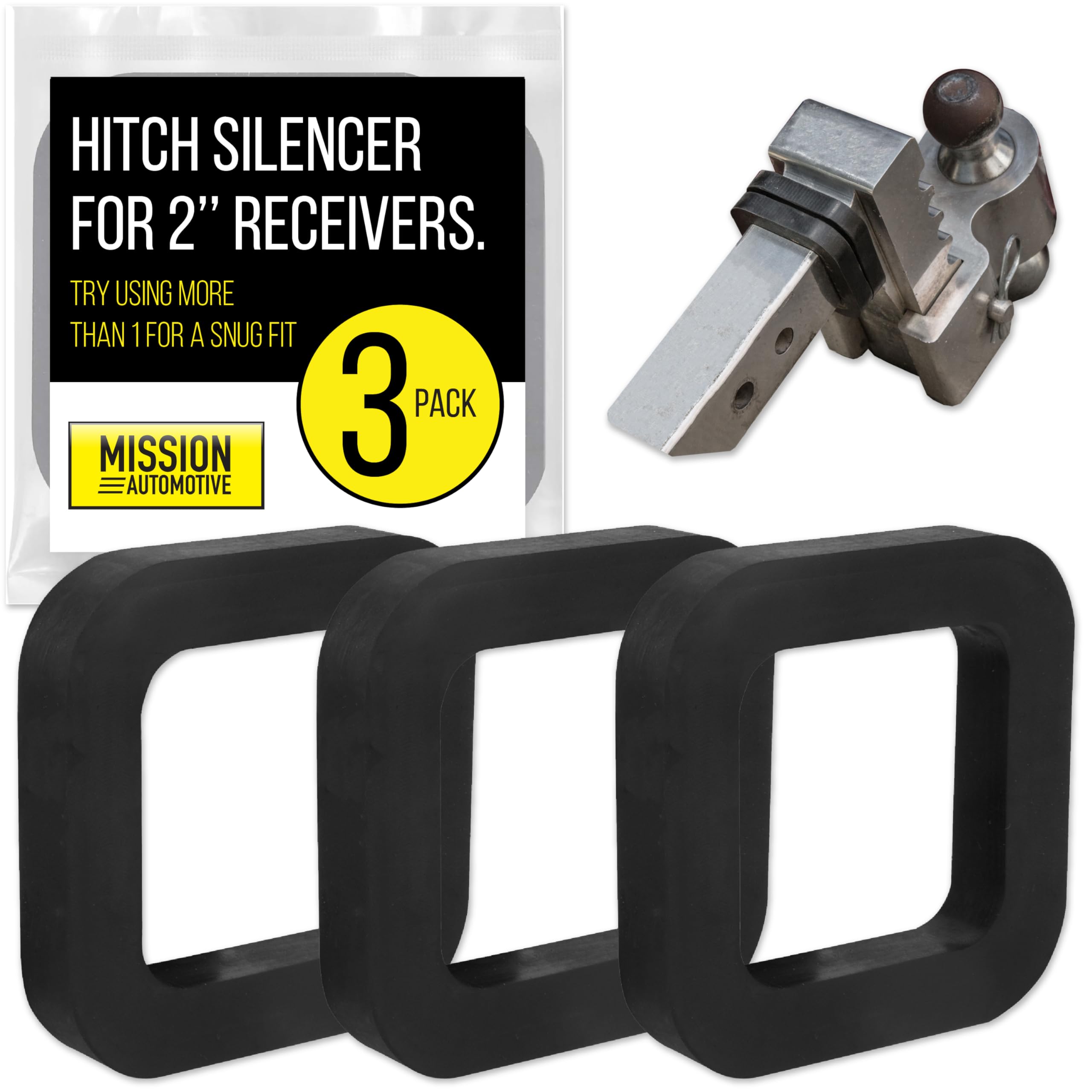 Mission Automotive 3 Pack Silencer Pads for 2 Inch Ball Mounts ...